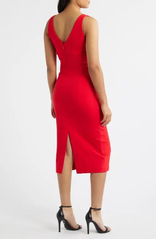 Spanx Spanxshape™ Ponte V-neck Sleeveless Midi Dress - Spanx Red