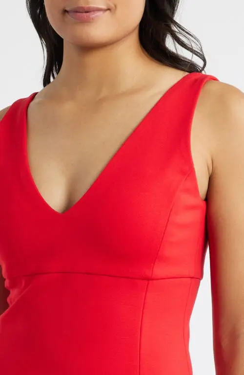 Spanx Spanxshape™ Ponte V-neck Sleeveless Midi Dress - Spanx Red