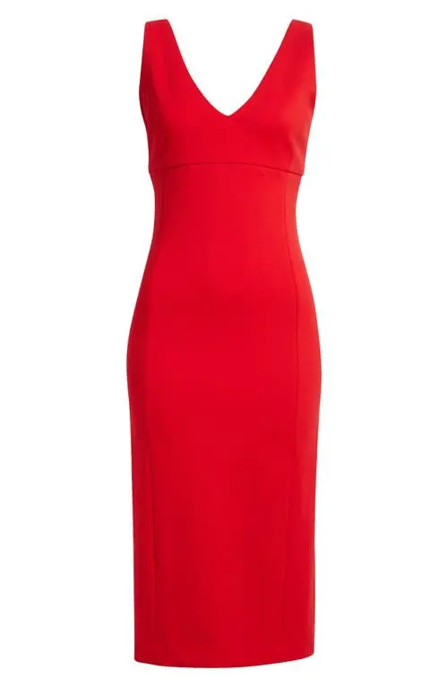 Spanx Spanxshape™ Ponte V-neck Sleeveless Midi Dress - Spanx Red