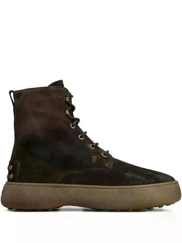 TOD'S Monogram-debossed Lace-up Boots