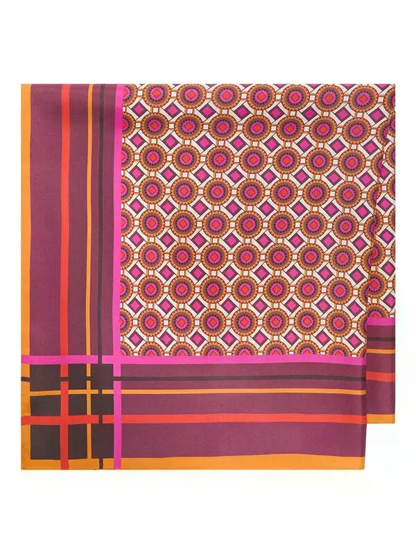 Malìparmi Geometric-pattern Silk Scarf - Red