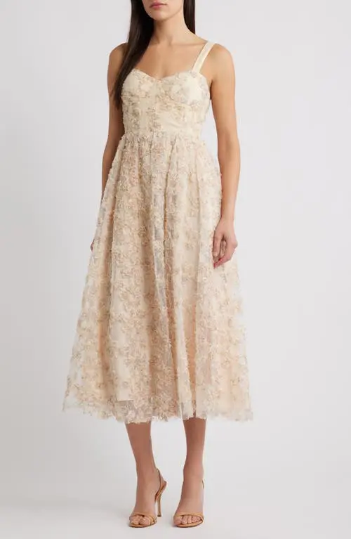 Moon River Ruffle Sleeveless Midi Dress