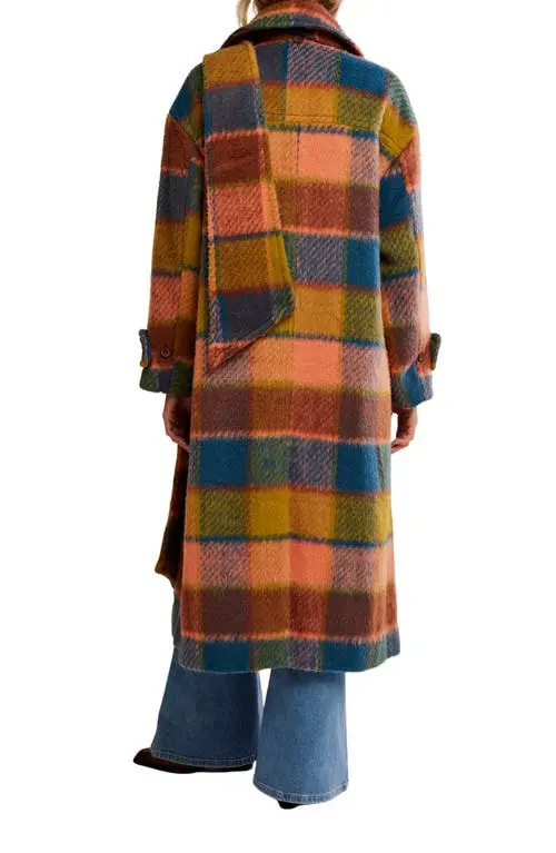 Free People Dalton Plaid Wool Coat