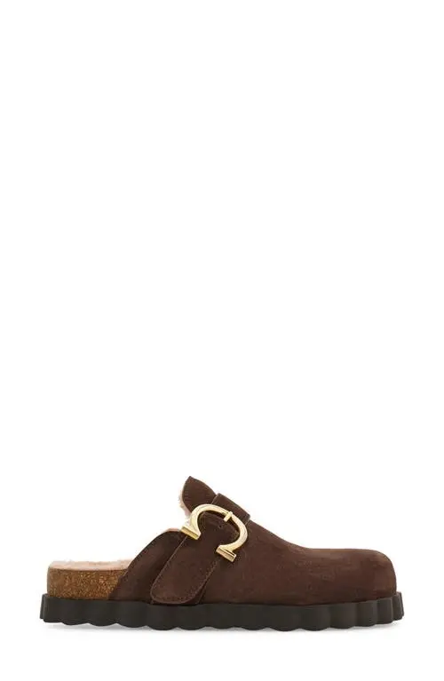 FERRAGAMO Zaida Shearling Lined Clog - Testa Di Moro