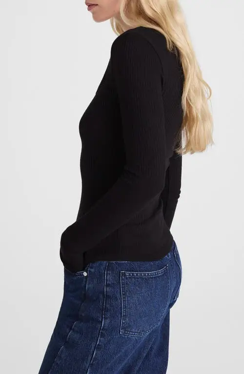 Madewell Rib Knit Square Neck Top