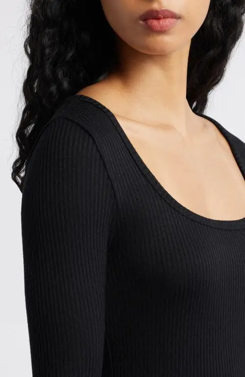 Madewell Rib Knit Square Neck Top