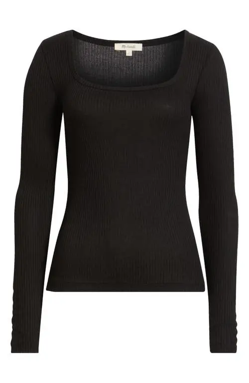 Madewell Rib Knit Square Neck Top