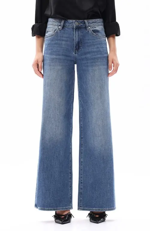 BAYEAS Mid-rise Wide-leg Jeans - Medium Blue