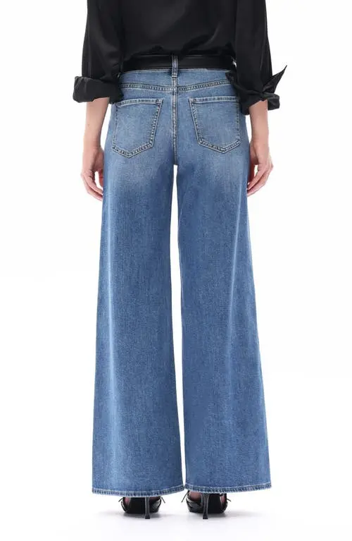 BAYEAS Mid-rise Wide-leg Jeans - Medium Blue
