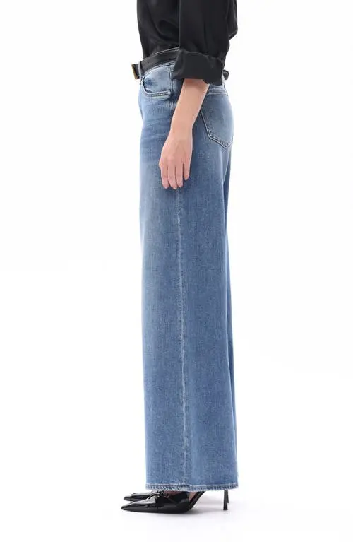 BAYEAS Mid-rise Wide-leg Jeans - Medium Blue