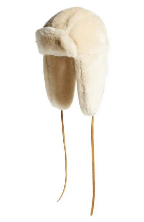 Jacquemus La Chapka Genuine Shearling Trapper Hat - Off-white 110
