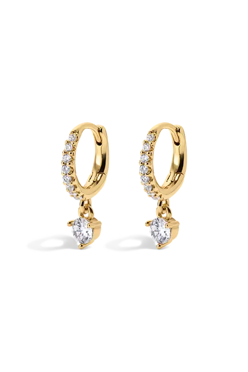 ELECTRIC PICKS Wesley Crystal Hoop Earrings - Gold