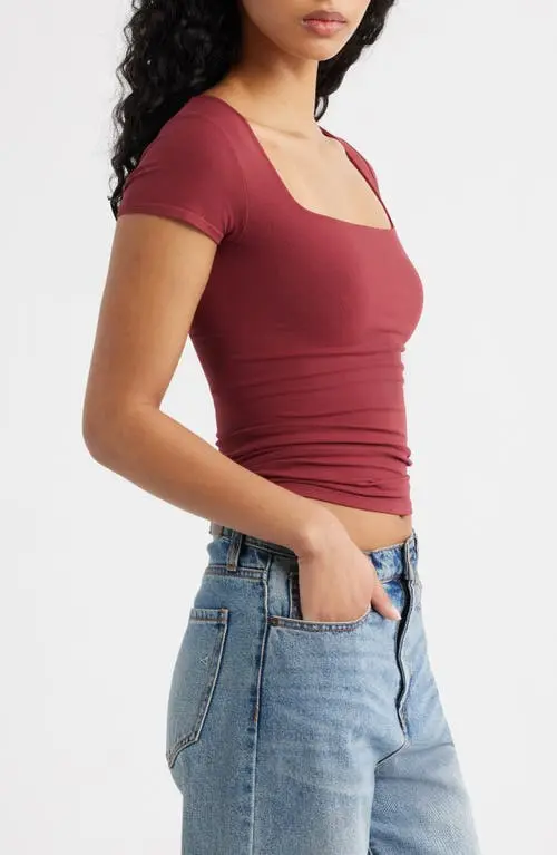 Free People Clean Lines Baby T-shirt - Pomegranate