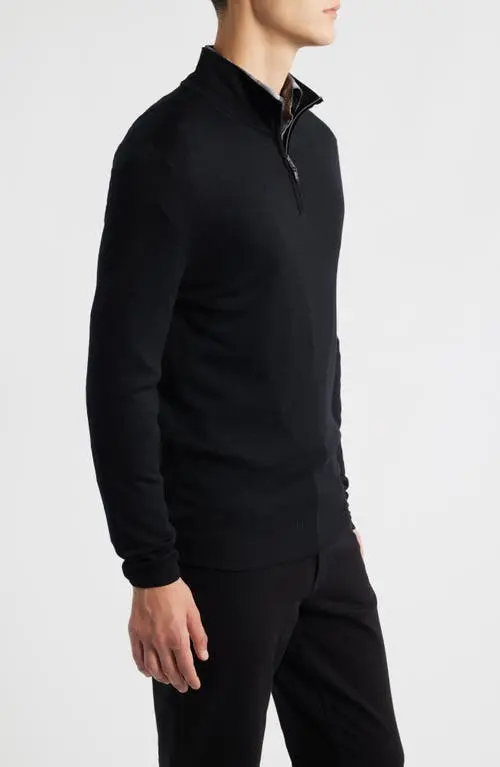 Canali Wool Blend Quarter Zip Sweater