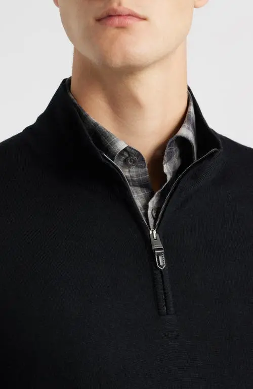 Canali Wool Blend Quarter Zip Sweater