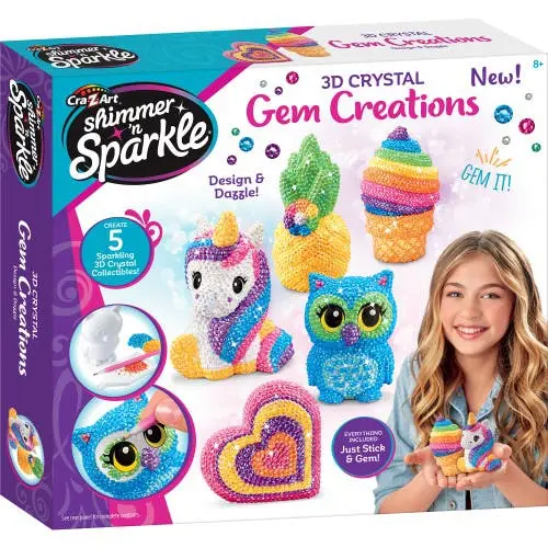 CRA-Z-ART Shimmer ‘n Sparkle 3d Crystal Gem Creations Kit - Multicolored