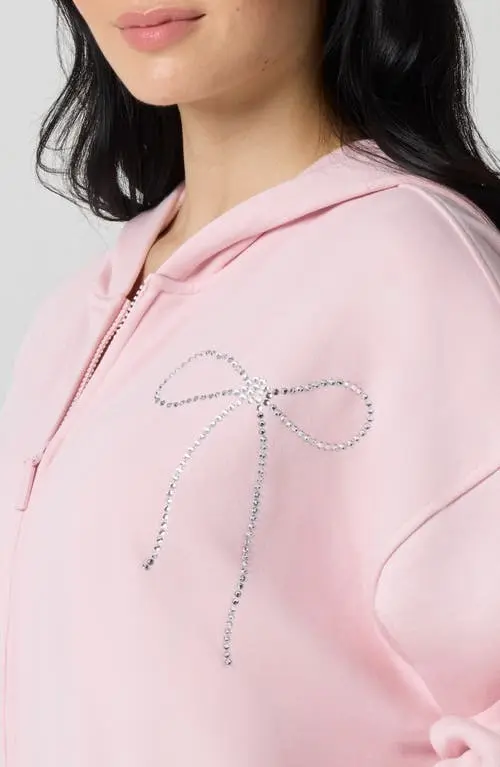 FLORENCE BY MILLS Crystal Bow Zip-up Hoodie - Ballet Slipper