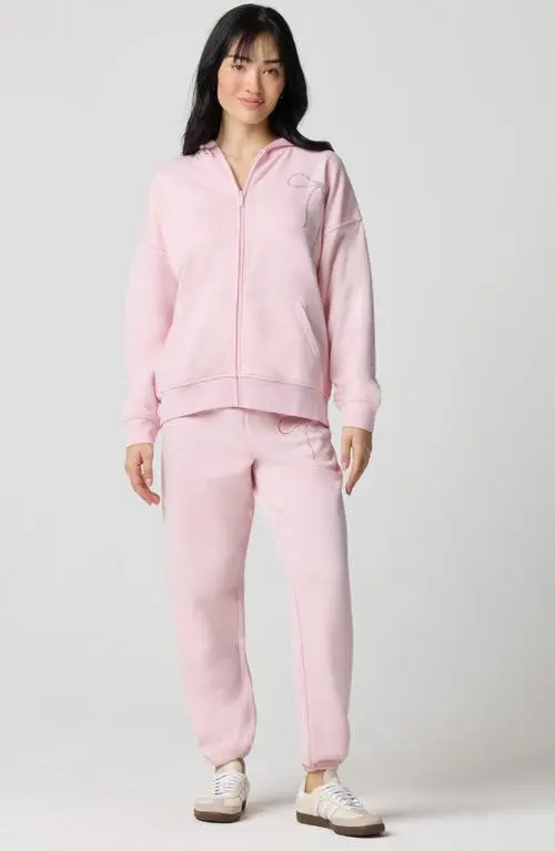 FLORENCE BY MILLS Crystal Bow Zip-up Hoodie - Ballet Slipper