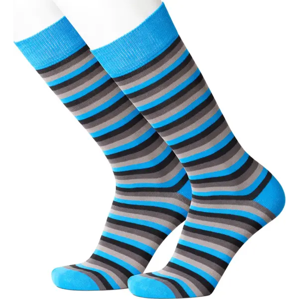 BEAU TIES OF VERMONT Capri River Striped Socks - Capri River/blue Stripes