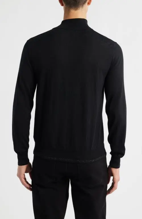 Canali Mock Neck Wool & Silk Blend Sweater