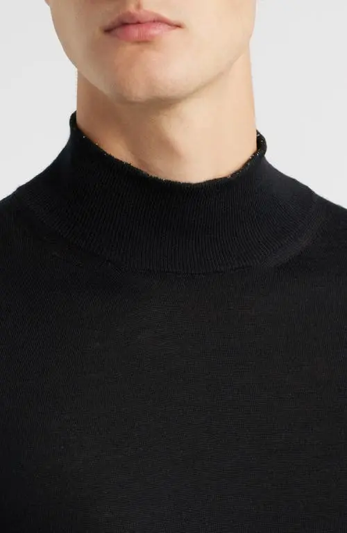 Canali Mock Neck Wool & Silk Blend Sweater