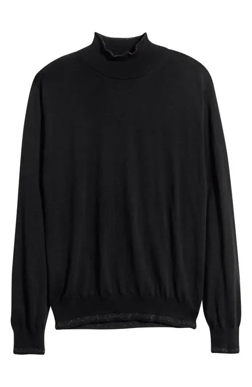 Canali Mock Neck Wool & Silk Blend Sweater