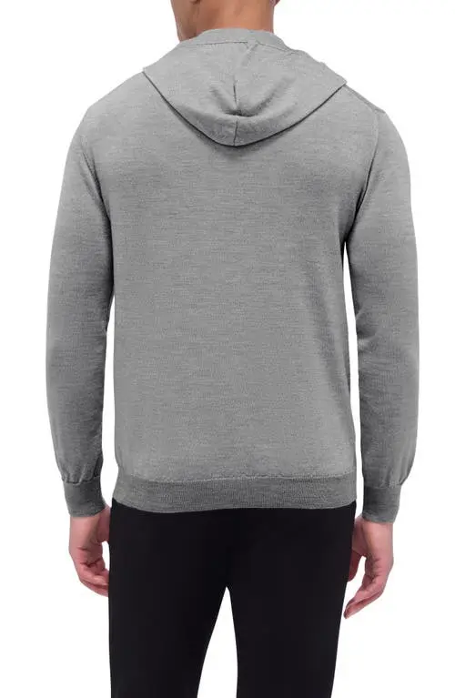 Bugatchi Merino Wool Hooded Sweater - Graphite
