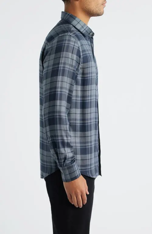 Bugatchi Julian Shaped Fit Plaid Cotton Twill Button-up Shirt - Anthracite
