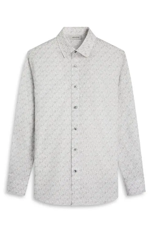 Bugatchi Julian Shaped Fit Musical Instrument Print Button-up Shirt - Chalk