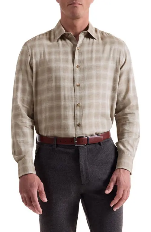 Bugatchi Julian Shaped Fit Plaid Button-up Shirt - Walnut