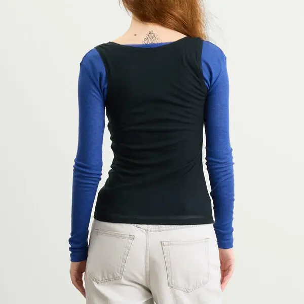 FRUITY BOOTY Double Layer Long Sleeve Top - Blue