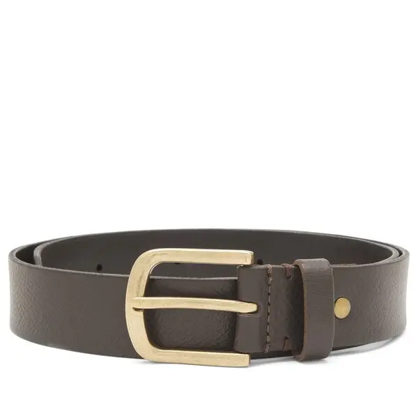 CORRIDOR Leather Belt With Metal Buckle - Brown