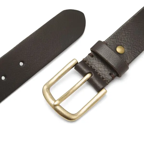 CORRIDOR Leather Belt With Metal Buckle - Brown