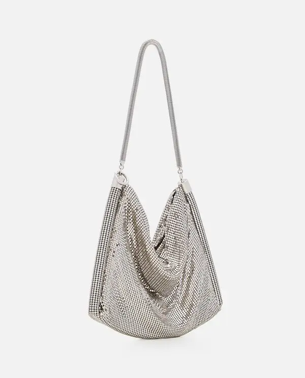 Rabanne Pixel Tube Shoulder Bag - Silver