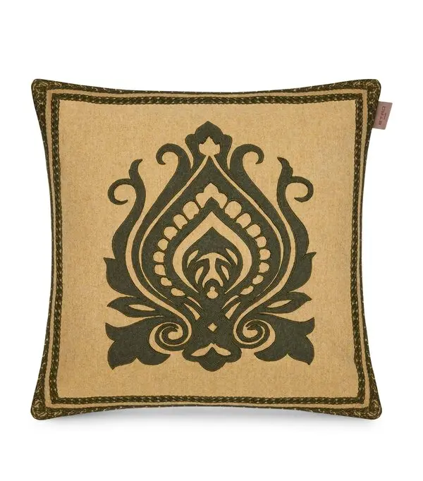 Etro Wool-blend Embroidered Gombo Cushion - Brown