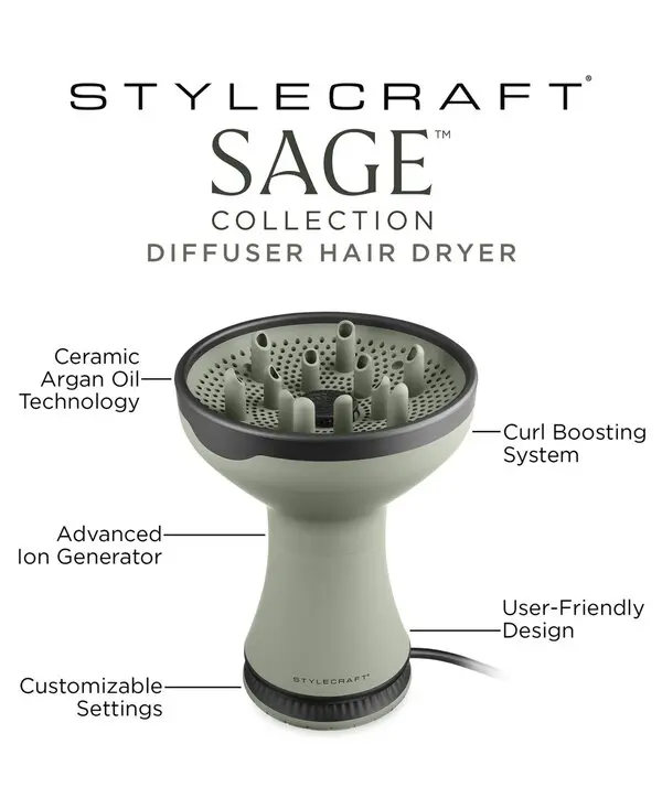 STYLECRAFT Sage 2-in-1 Diffuser Hair Dryer