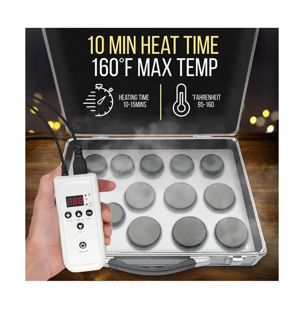 SERENELIFE Portable Hot Stone Massage System With Digital Temperature Controller
