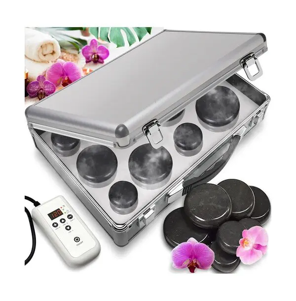 SERENELIFE Portable Hot Stone Massage System With Digital Temperature Controller - Black