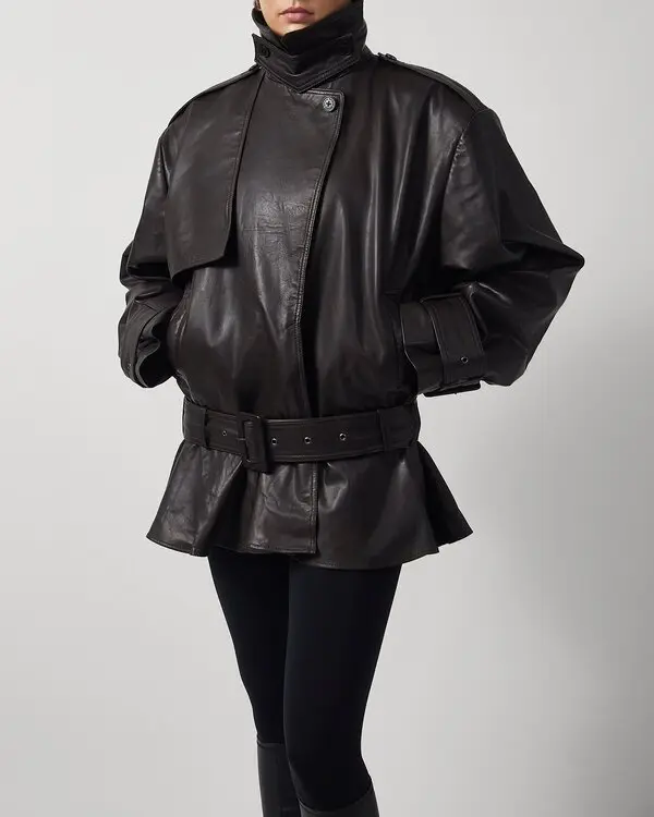 ROTATE BY BIRGER CHRISTENSEN Leather Biker Jacket