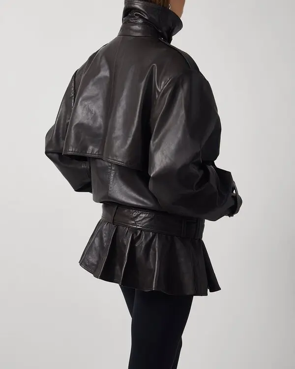 ROTATE BY BIRGER CHRISTENSEN Leather Biker Jacket