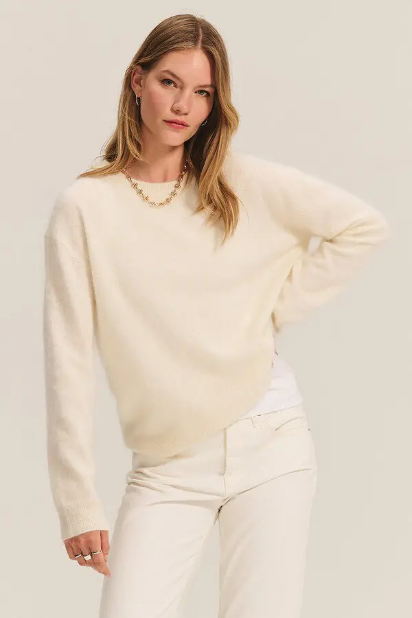 Velvet By Graham & Spencer Jacqueline Cashmere Sweater - Neutral