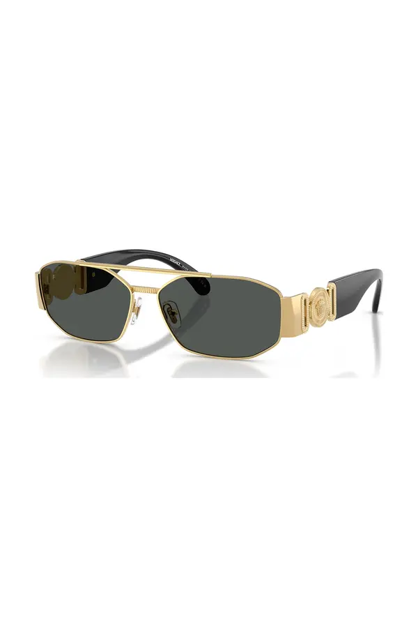 Versace Sunglasses With Irregular Frame - Gold