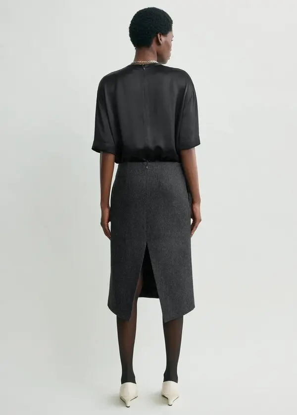 TOTÊME Twill Skirt - Charcoal Melange
