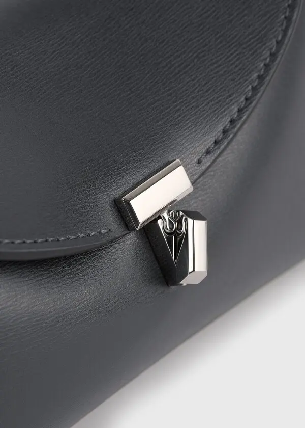 TOTEME Mini T-lock Leather Clutch - Grey