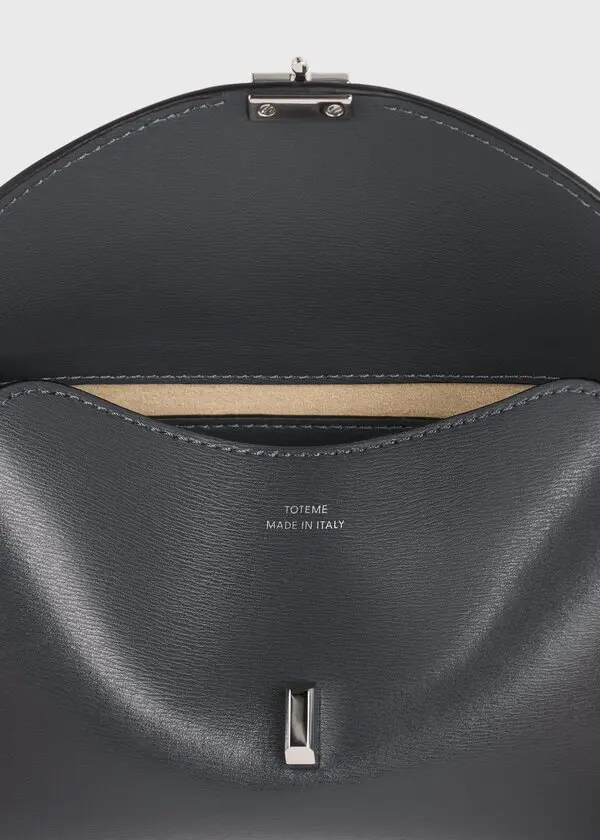 TOTEME Mini T-lock Leather Clutch - Grey