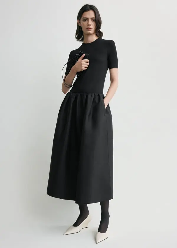 TOTEME Gathered Midi Skirt