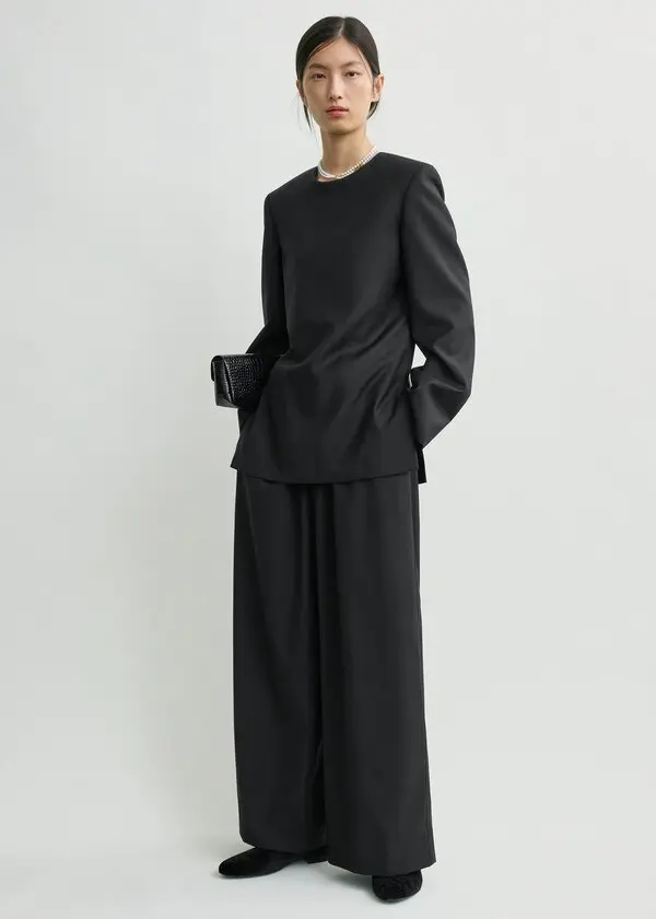 TOTEME Tailored Dinner Long-sleeve Blouse - Black