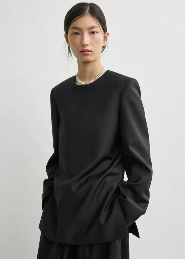 TOTEME Tailored Dinner Long-sleeve Blouse - Black
