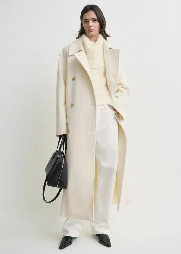 TOTEME Oversized Wool-blend Overcoat - Ecru