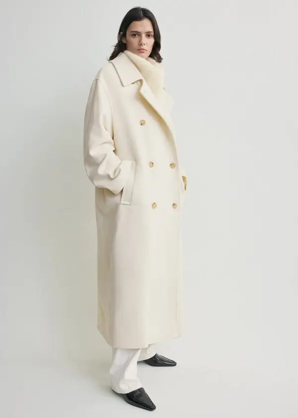 TOTEME Oversized Wool-blend Overcoat - Ecru